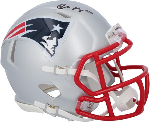 Drake Maye New England Patriots Autographed Riddell Speed Mini Helmet ...