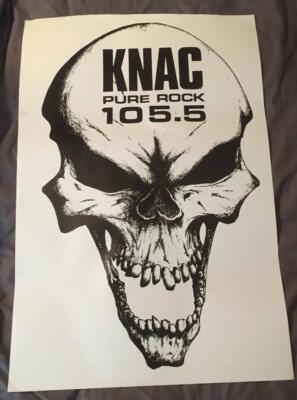 Pure Rock 105.5 KNAC Poster Skull 35” X 23” Metallica Van Halen VINTAGE ...