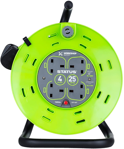 Extension Lead Reel 4 Way 5M 10M 15M 20M 25M 50M -13A Status Cable ...