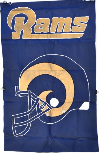 Vintage NFL Los Angeles RAMS Vertical Banner 44"X28" 2-Sided Applique ...