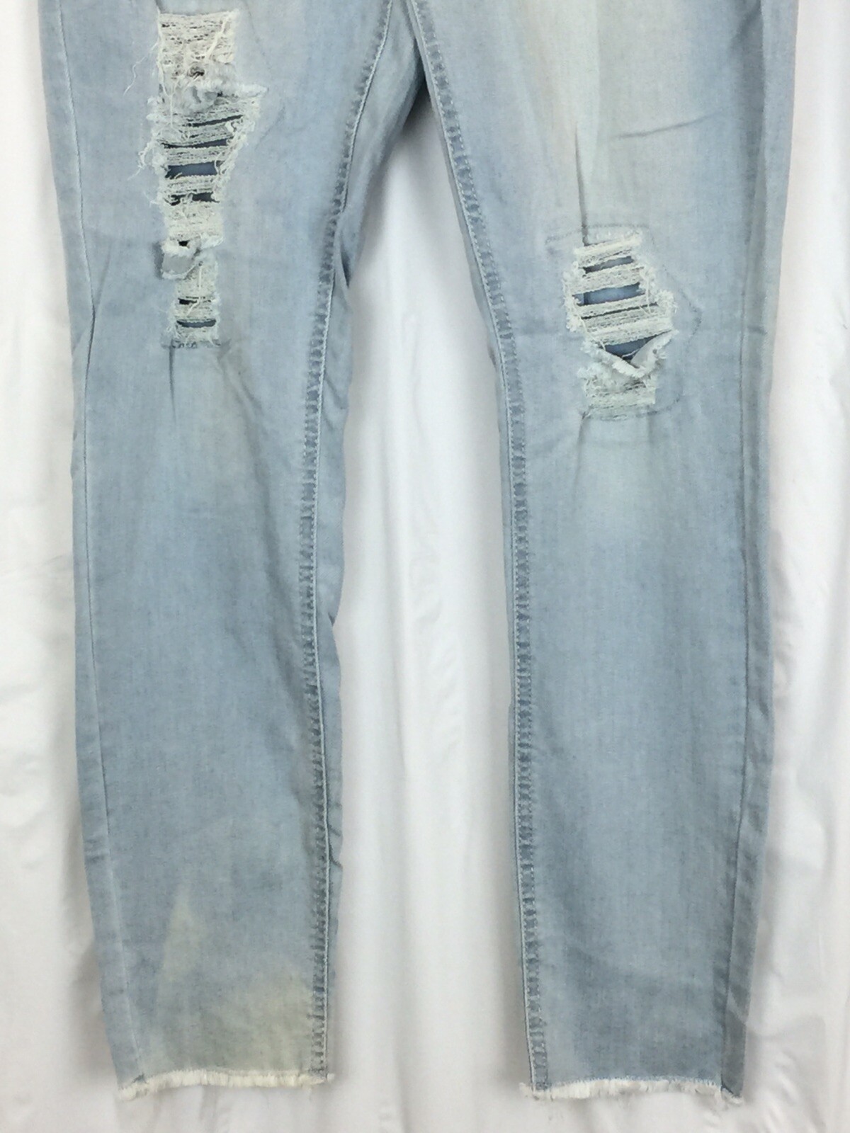 NoBo No Boundaries Junior’s Jeans Light Blue Distressed Mid Rise Sz 11 ...
