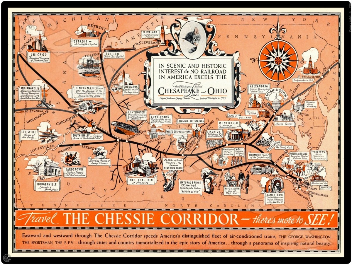 Chessie System Railroad Map