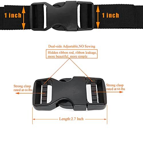 1 inch Buckle Strap Set with 10 Yards Nylon Webbing, 8 Pcs Metal D ...