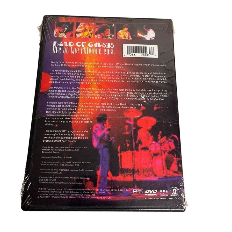 Jimi Hendrix -Live at the Fillmore East (DVD, 1999) - NEW SEALED ...