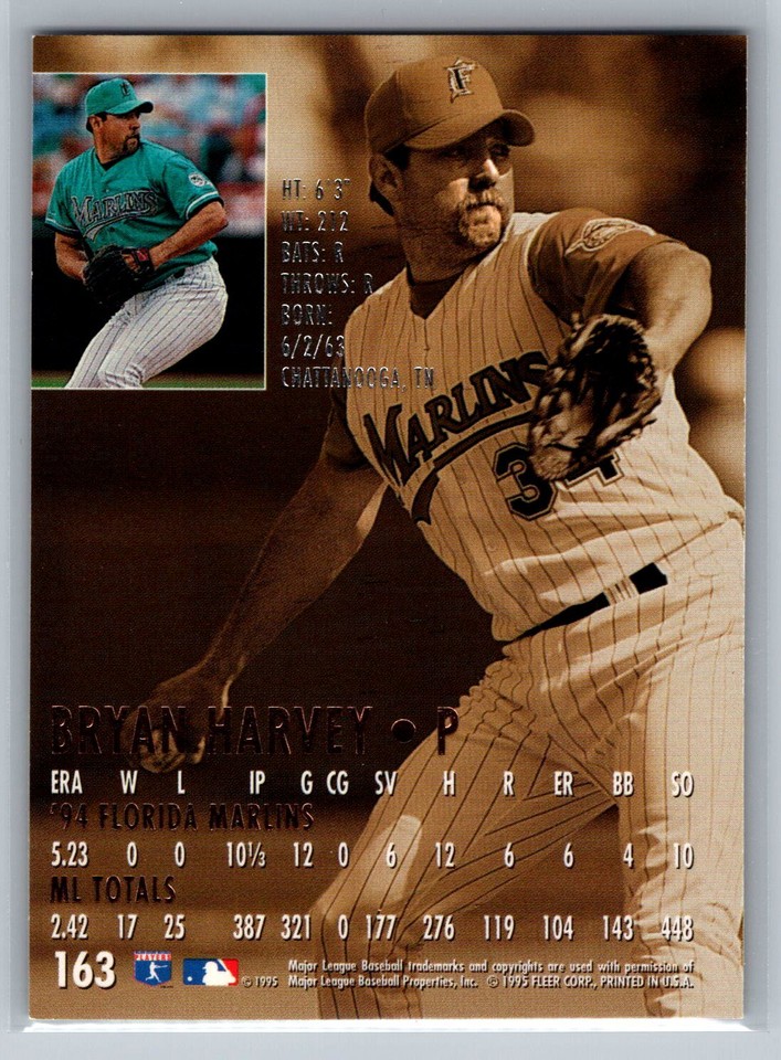 Bryan Harvey 1995 Ultra BASEBALL #163 Florida Marlins | eBay