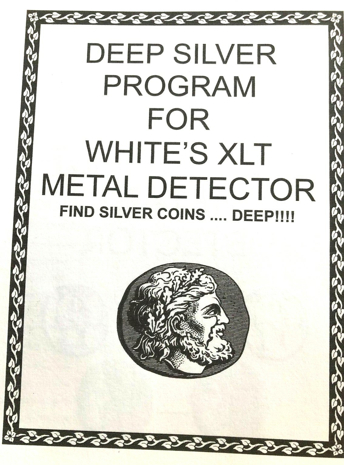 DEEP SILVER PROGRAM FOR WHITES XLT METAL DETECTOR FIND TREASURE DEEPER ...