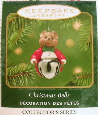 Hallmark 2001 - Miniature - Christmas Bells - # 6 Teddy Bear in Red Tux ...