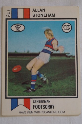 Footscray Bulldogs AFL-VFL Vintage 1974 Scanlens Football Card Allan ...