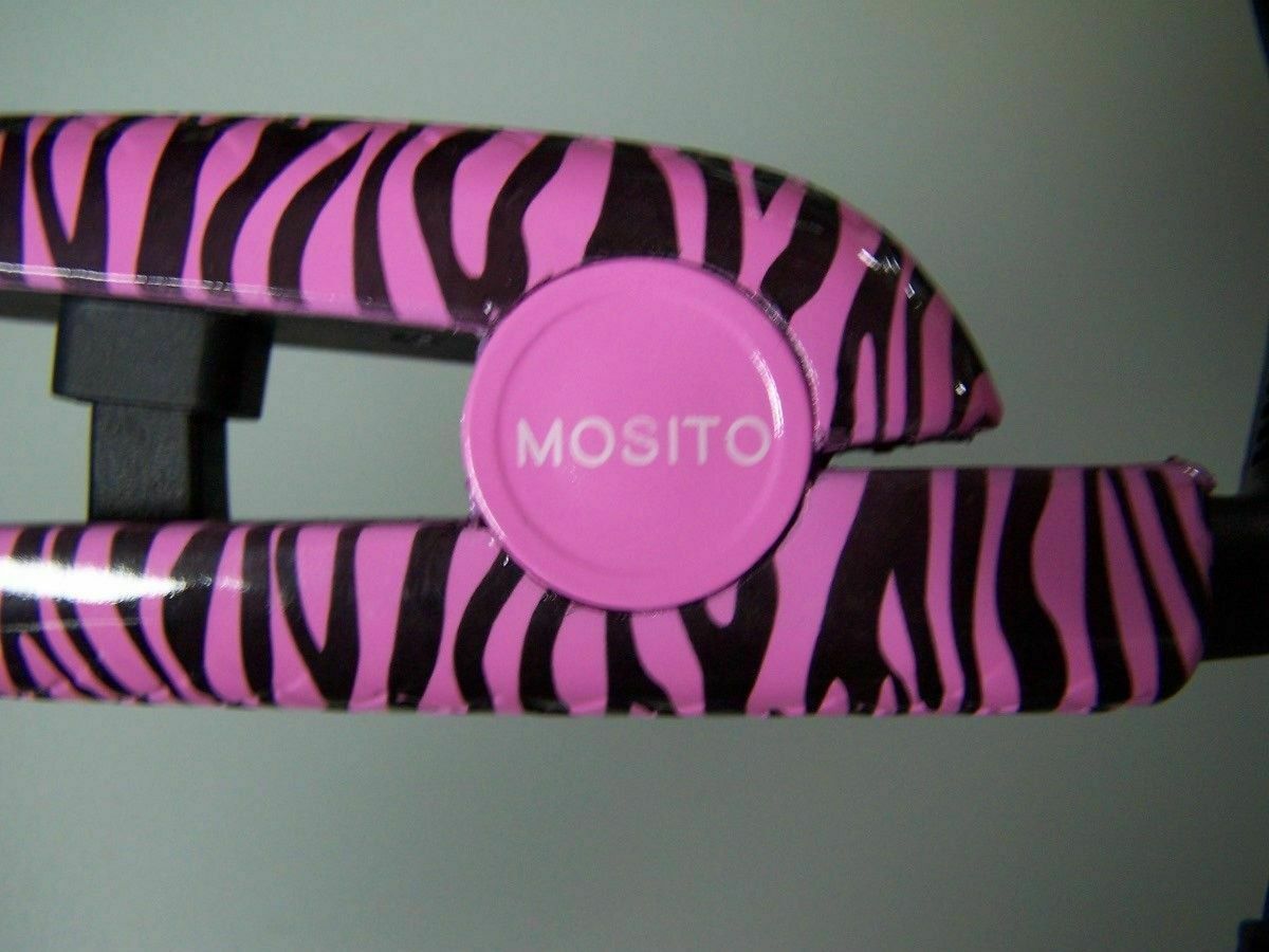 BNIB Mosito ZEBRA PINK 1" Straightener Nano Ceramic Flat Hair Pro Iron ...
