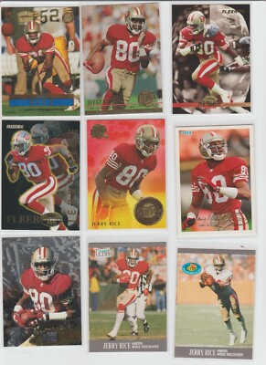 Jerry Rice 9 Card Lot, 1990's Fleer, Includes Inserts, NM-M, Nice Cards ...