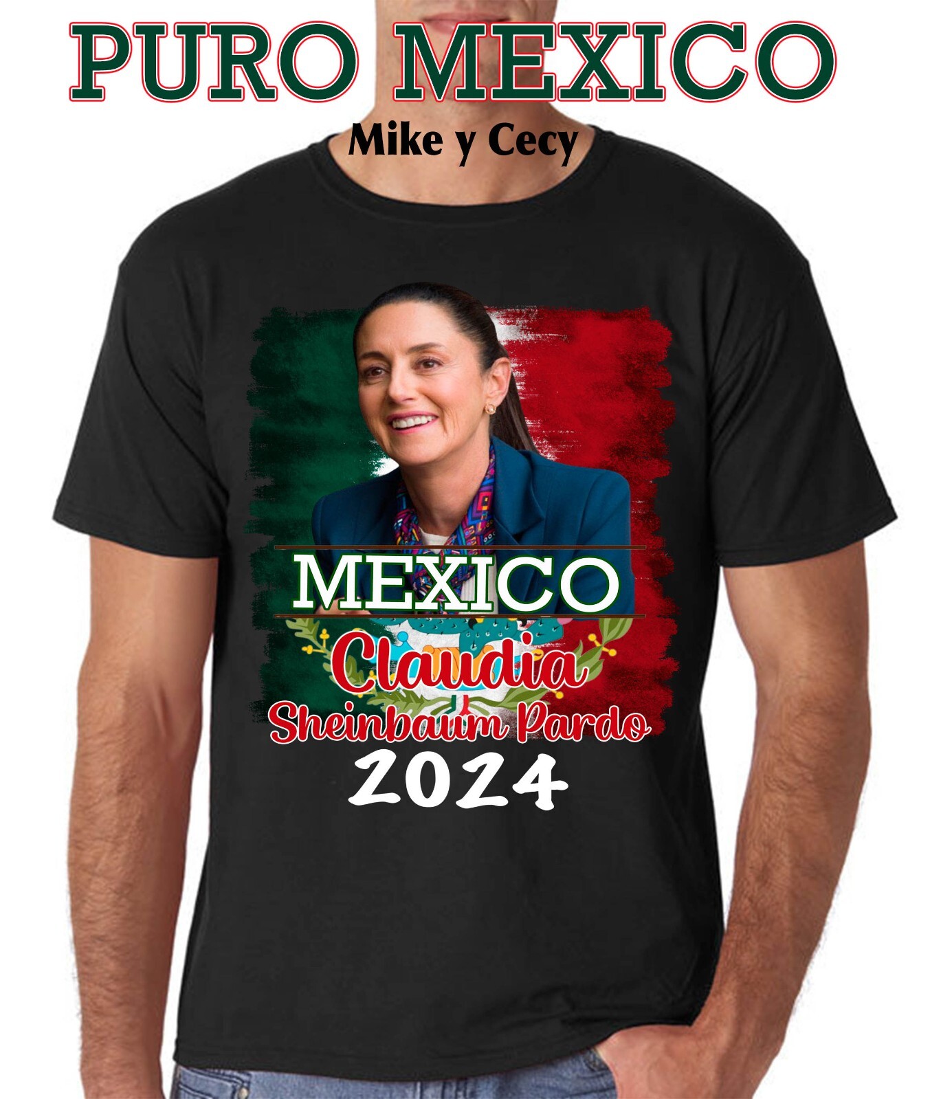 Claudia Sheinbaum Pardo para presidenta de Mexico 2024 Playera negra ...