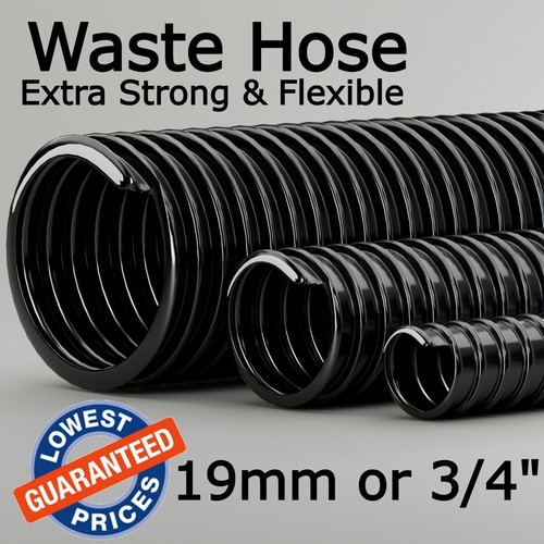 5 METRES BLACK CONVOLUTED WASTE WATER PIPE 20mm (3/4") CAMPERVAN ...