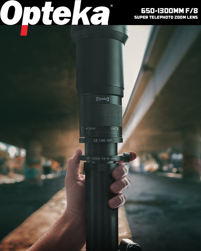 Opteka 650-1300mm f/8 Telephoto Zoom Lens for Fujifilm Fuji X Mount ...