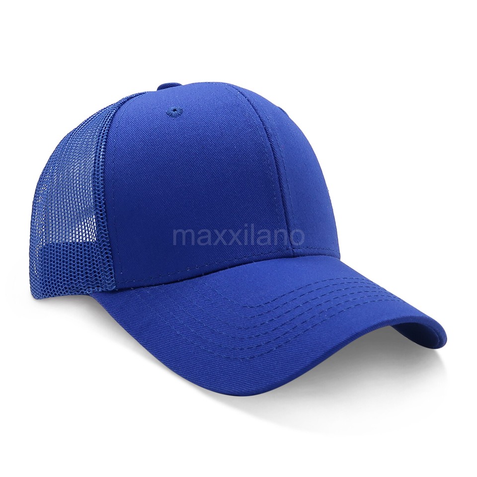 Baseball Cap Cotton Trucker Mesh Hat Snapback Adjustable Polo Style ...