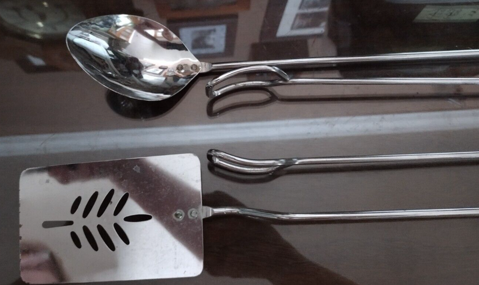 Vintage Set of 3 Nasco BBQ Tools Tongs Spatula Spoon | eBay