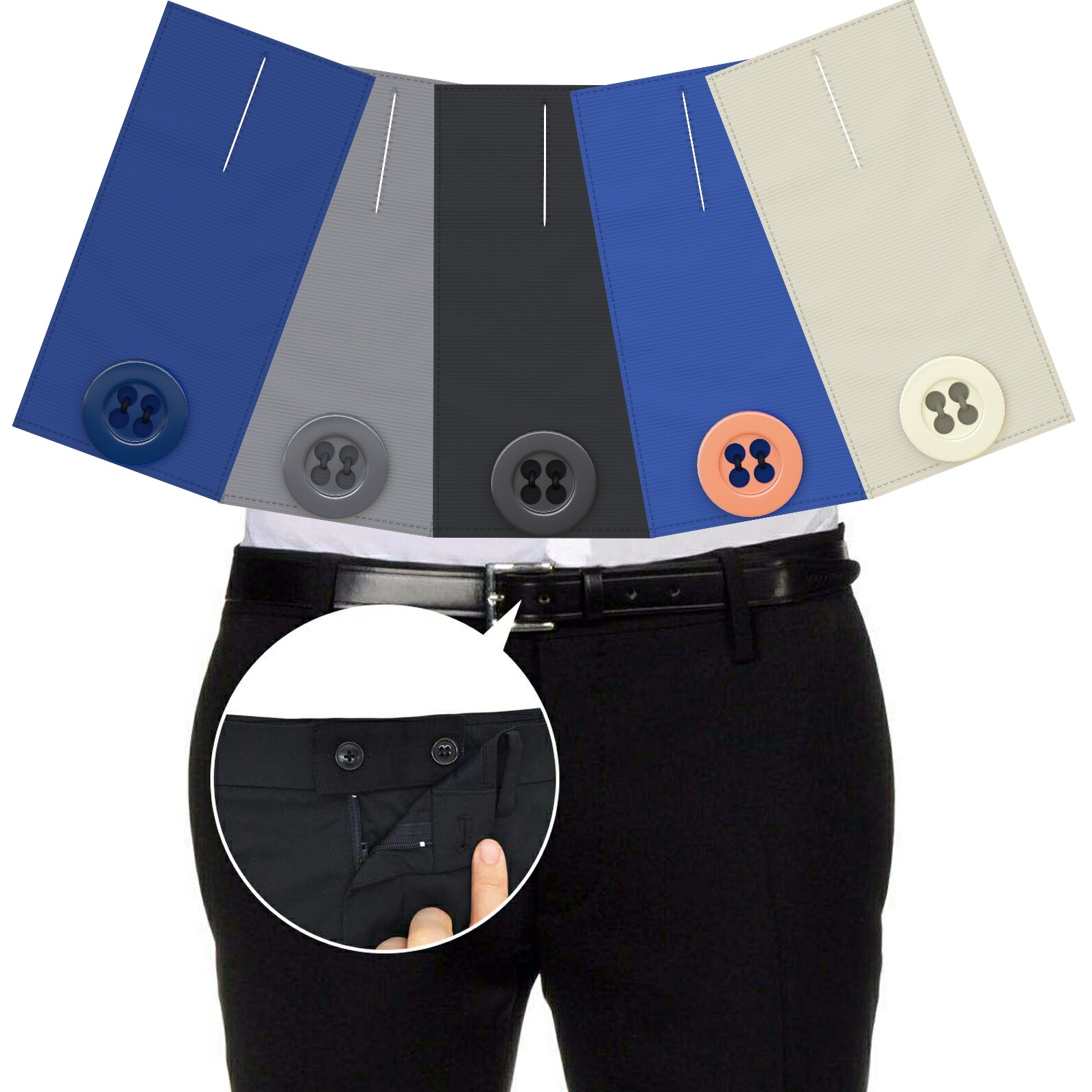 Waistband Extender Button Trousers Elastic Expander Maternity Jeans ...