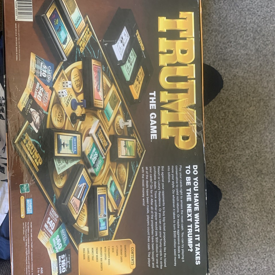 TRUMP the Game 2004 Parker Brothers Board Game Donald Trump Open Box ...