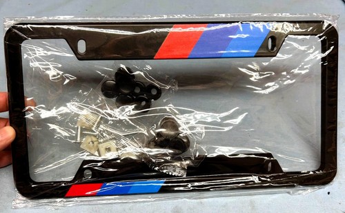 BMW M SERIES LICENSE PLATE FRAMES (2) METAL w/ HARDWARE M1 M2 M3 M4 M5 ...