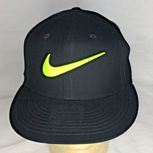 Nike True Dri Fit Neon Green Swoosh Black/Black Mesh Back Baseball Cap ...