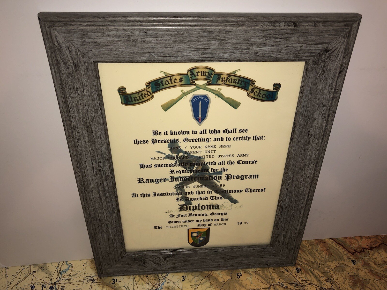 RANGER INDOCTRINATION PROGRAM DIPLOMA - U.S. ARMY / COMMEMORATIVE ...