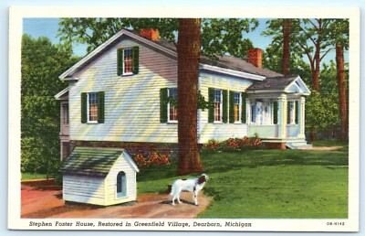 POSTCARD Stephen Foster House Restored in Greenfield Village Dearborn ...