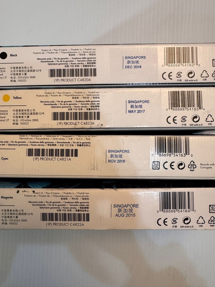 SET 4 CMYK HP 80 PRINTHEAD CLEANER DESIGNJET 1050C 1055CM C4820A 2015 ...