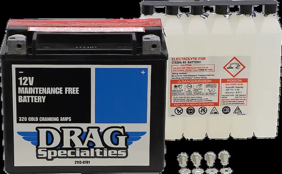 Drag AGM Maintenance Free Battery YTX20HL-BSFT Harley Blackline 11-13 ...
