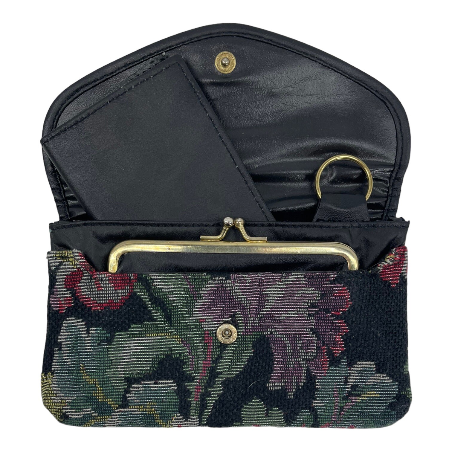 Vintage 70s 80s Small Tapestry Clutch Bag Wallet Checkbook Card Key Fob ...