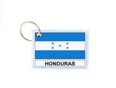 Keychain keyring patch print double sided flag country HN honduras ...