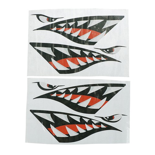 2 Pcs Shark Teeth Vinyl Decal Stickers for Dinghy Boat Kayak Canoe NWJ0 ...