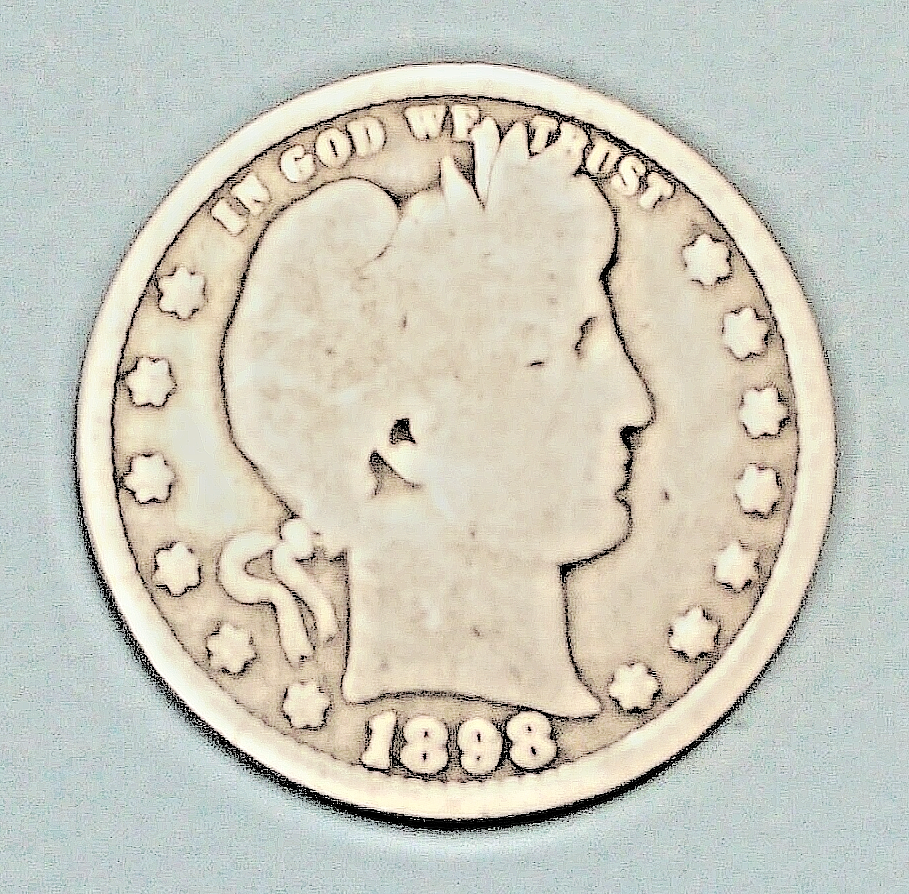 U.S.A ( 1 ) COIN BARBER QUARTER 1898 VERY GOOD 0.9000 SILVER | eBay