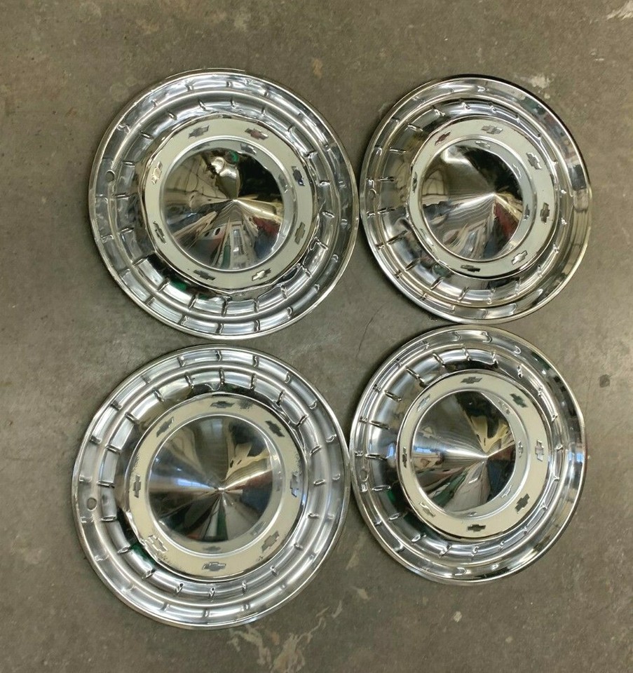 1955 CHEVY HUBCAPS FACTORY ORIGINAL | eBay