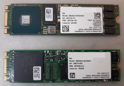 Lot/2 - Intel 240GB SSD SATA PN SSDSCKKB240G8 & 150GB SSD SATA PN ...