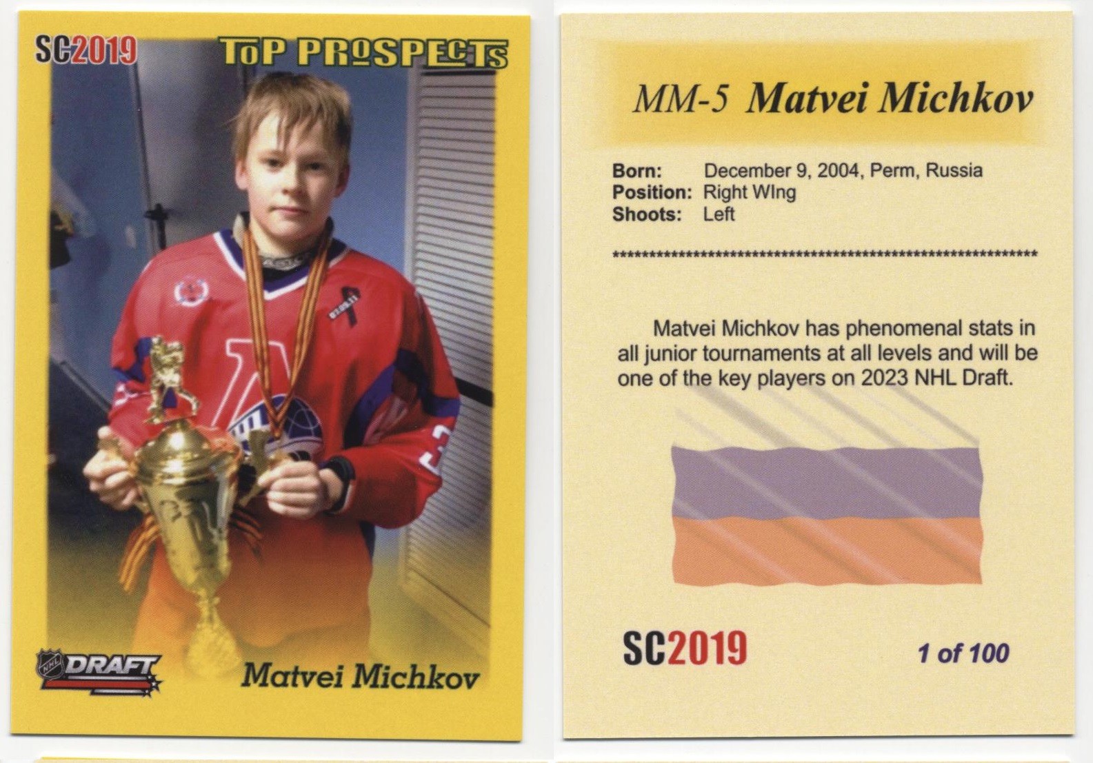 2019 SC2019 #5 Matvei Michkov rookie top prospects gold /100 | eBay