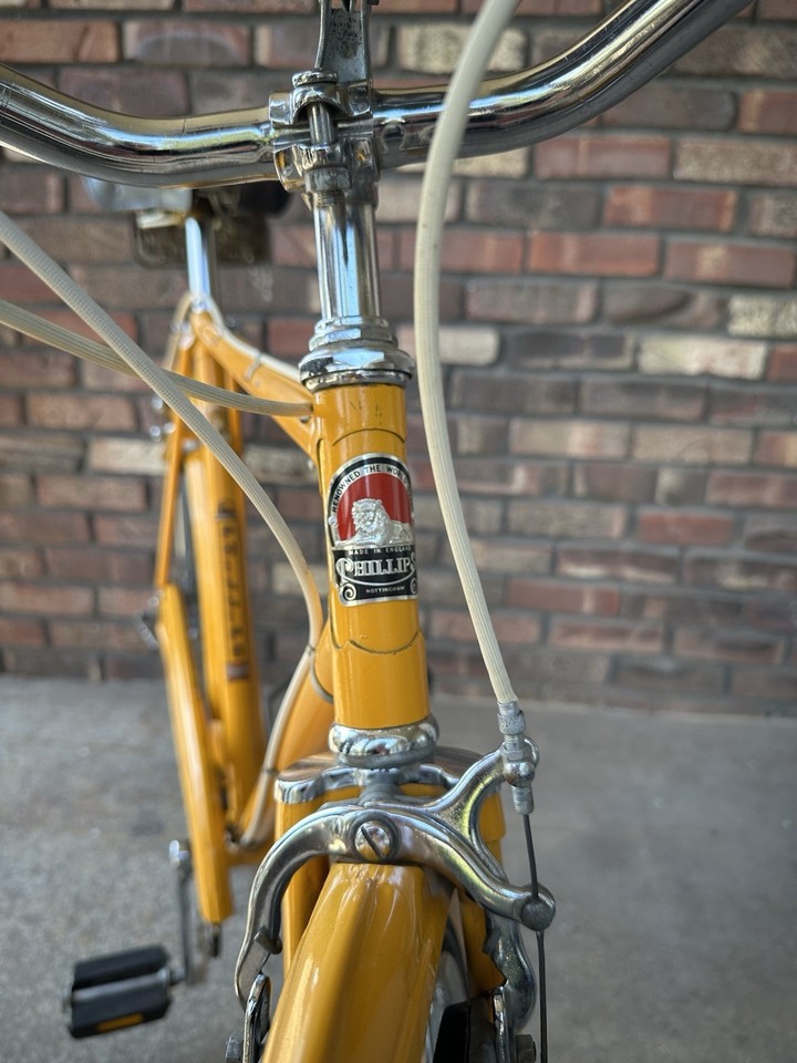 RARE YELLOW PHILLIPS 3 SPEED ROAD BIKE ALL ORIGINAL EXCELLENT CONDITION ...