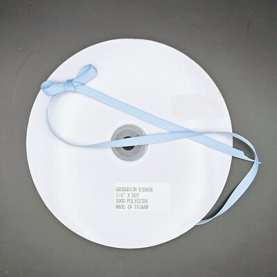 BABY BLUE ¼" Wide Grosgrain Ribbon Partial Roll *READ DESCRIPTION ...