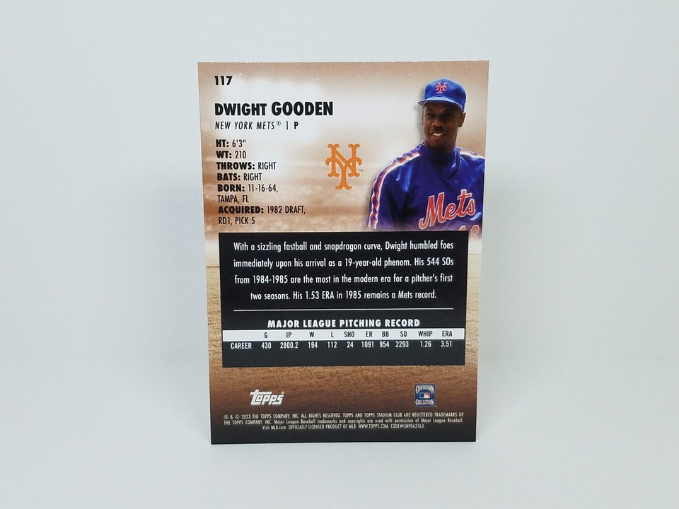 2023 Topps Stadium Club #117 Dwight Gooden, New York Mets - Base Card ...