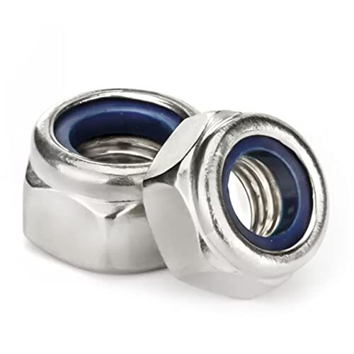 M10 Nylon Insert Lock Nuts M10-1.5 Nylon Locknuts 304 Stainless Steel ...