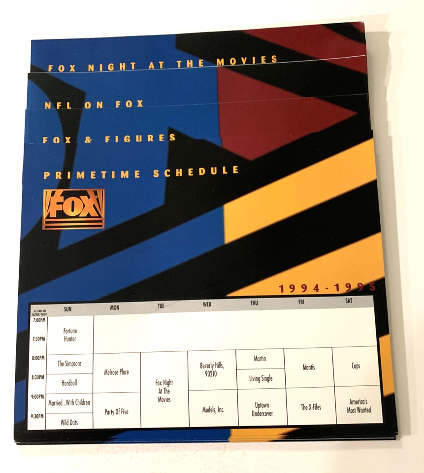 FOX 1994 New TV Season Press Kit George Carlin Show Melrose Place X ...