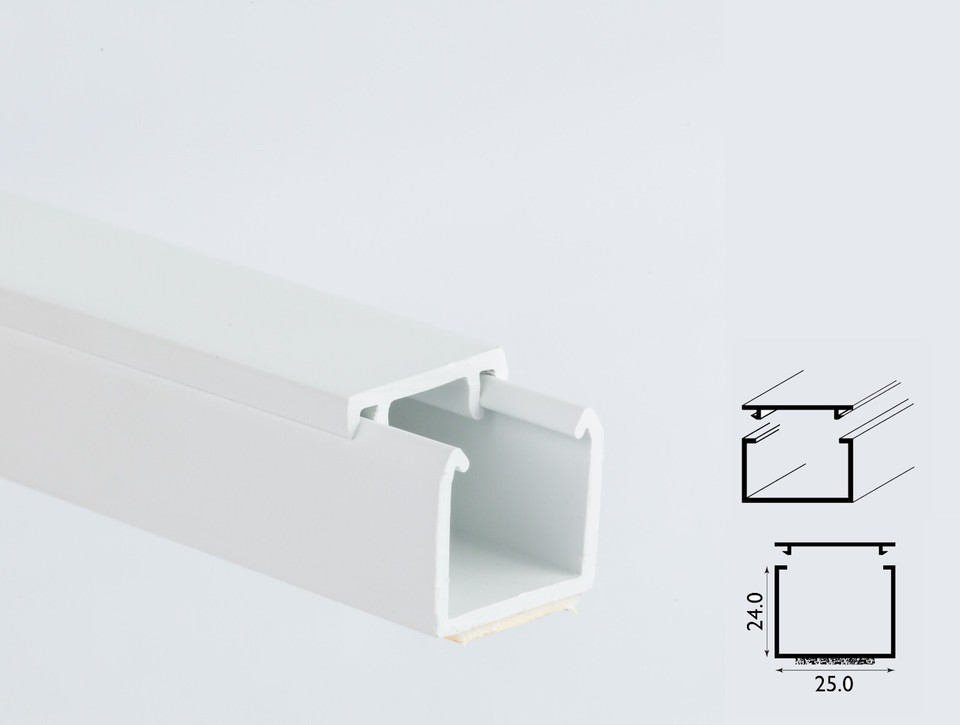 White Electrical Cable Trunking PVC Wire Conduit Plastic Cover-Mini ...