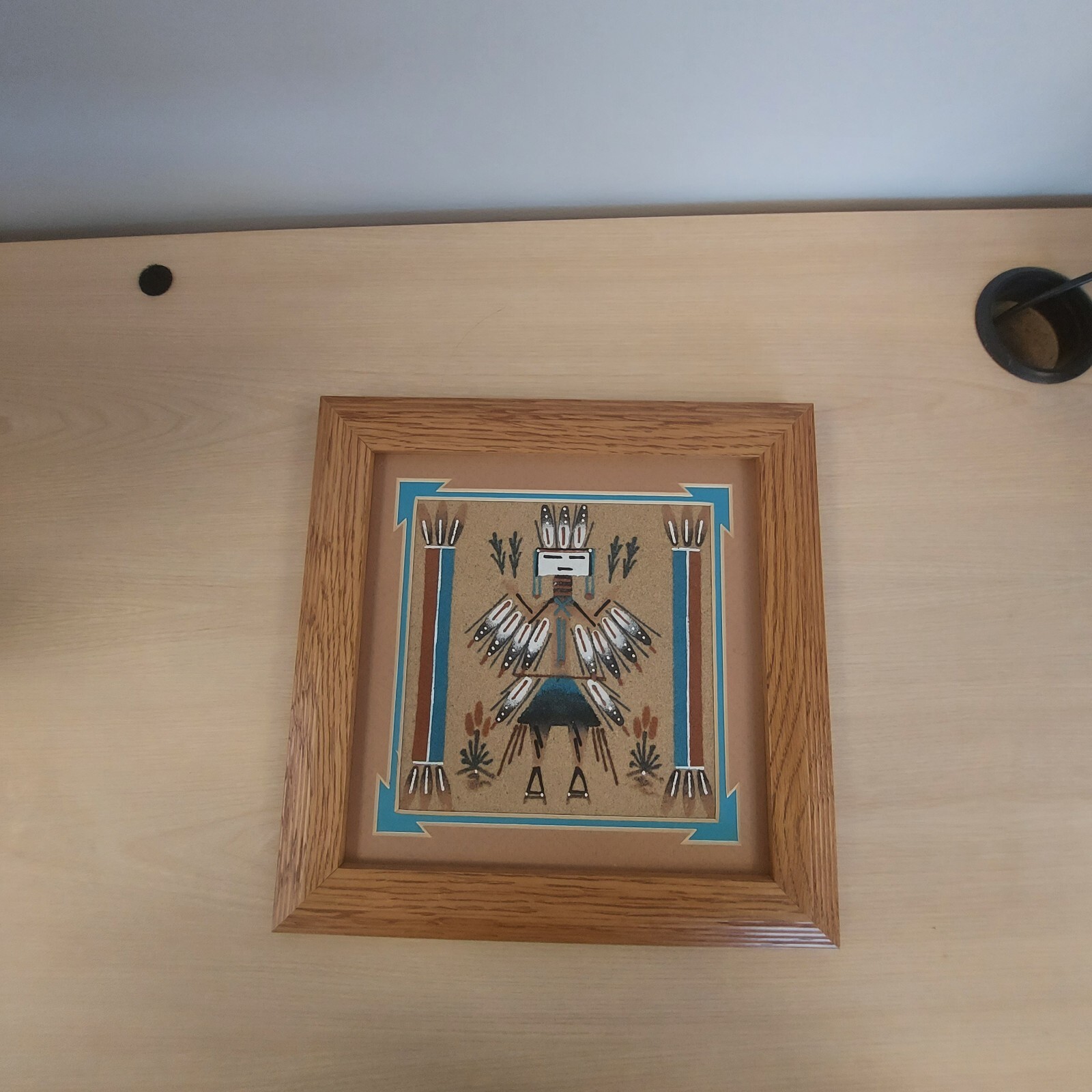 Native American Medicine Man Sand Painting "Signed, Framed, And Matted ...