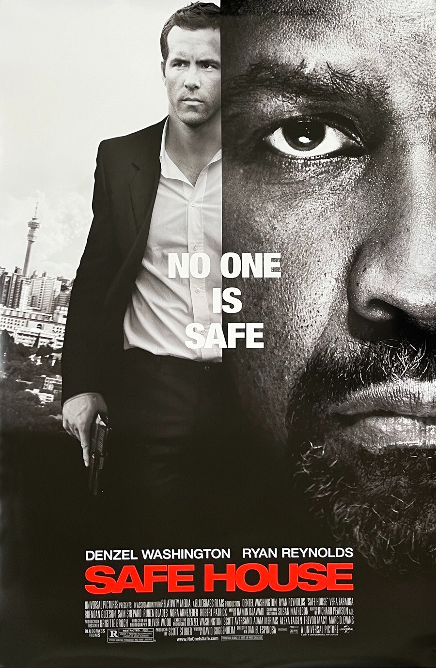 SAFE HOUSE MOVIE POSTER 2 Sided ORIGINAL FINAL 27x40 DENZEL WASHINGTON ...