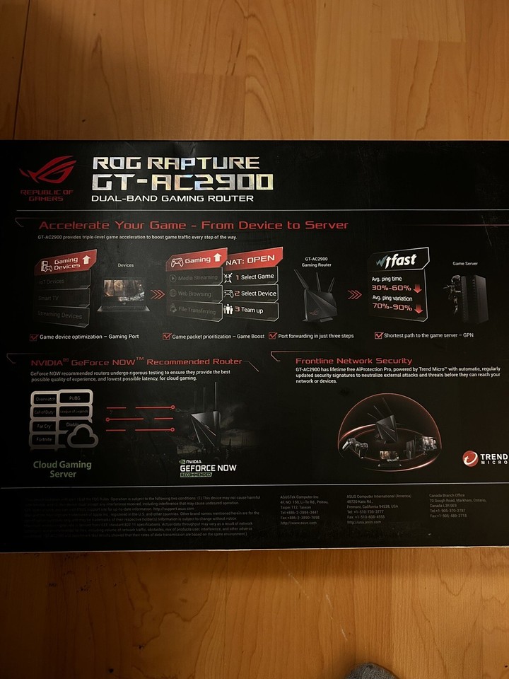 ASUS ROG Rapture 4 Port Wireless Router (GT-AC2900) 192876187456| eBay