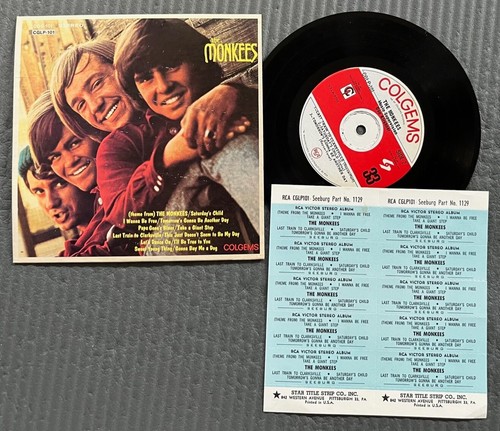 THE MONKEES (6 song) 7" JUKEBOX COMPACT 33-MINI EP "Debut" ALBUM ...