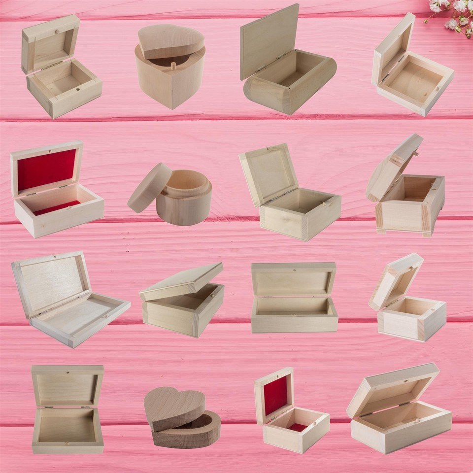Extra Small Wooden Boxes | Jewellery Trinket Keepsake Memory Gift Case ...