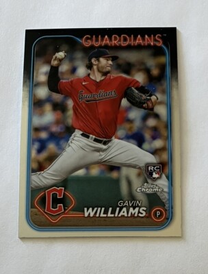 Gavin Williams 2024 Topps Chrome Rookie Card #15 Cleveland Guardians RC ...