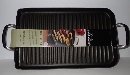 NEW Calphalon Simply Nonstick Double Grill Pan 18" x 11" Discontinued ...
