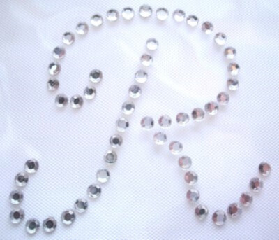 12 x Letter R No Sew Rhinestone 3"x2 1/2" Iron On Transfer/Applique ...