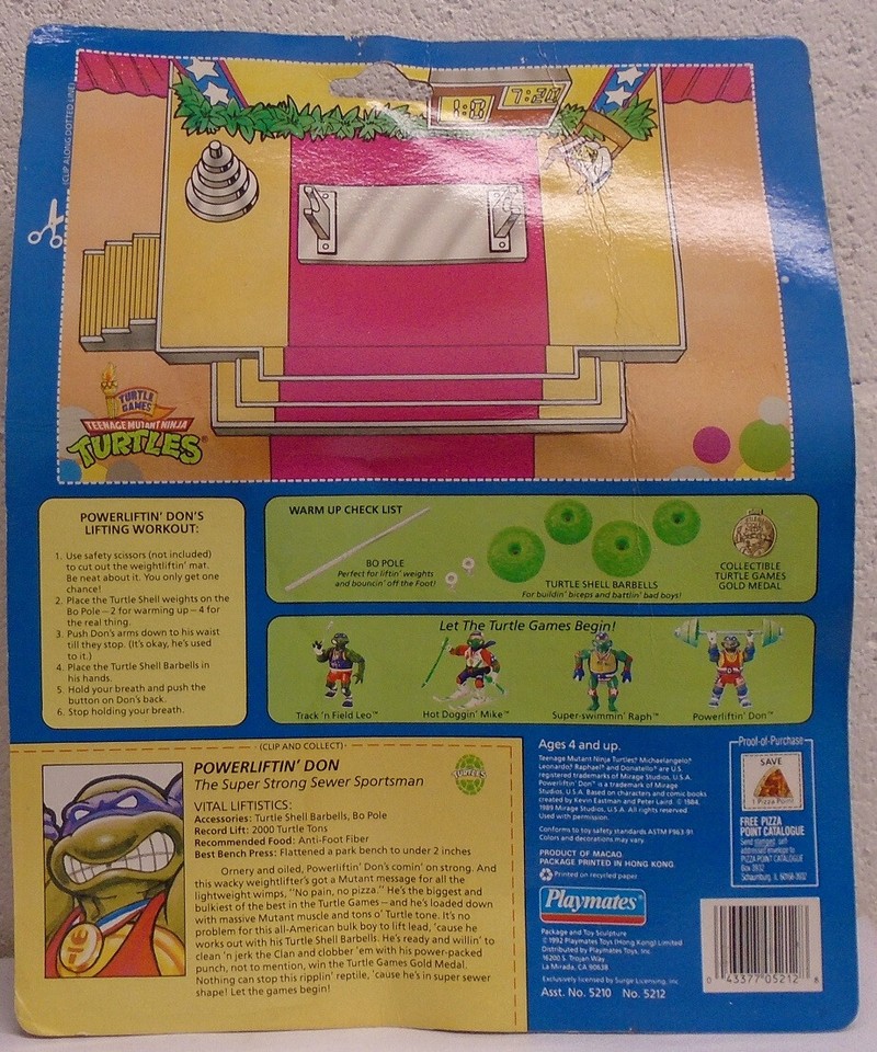Teenage Mutant Ninja Turtles Powerliftin' Don Playmates Turtle Games ...