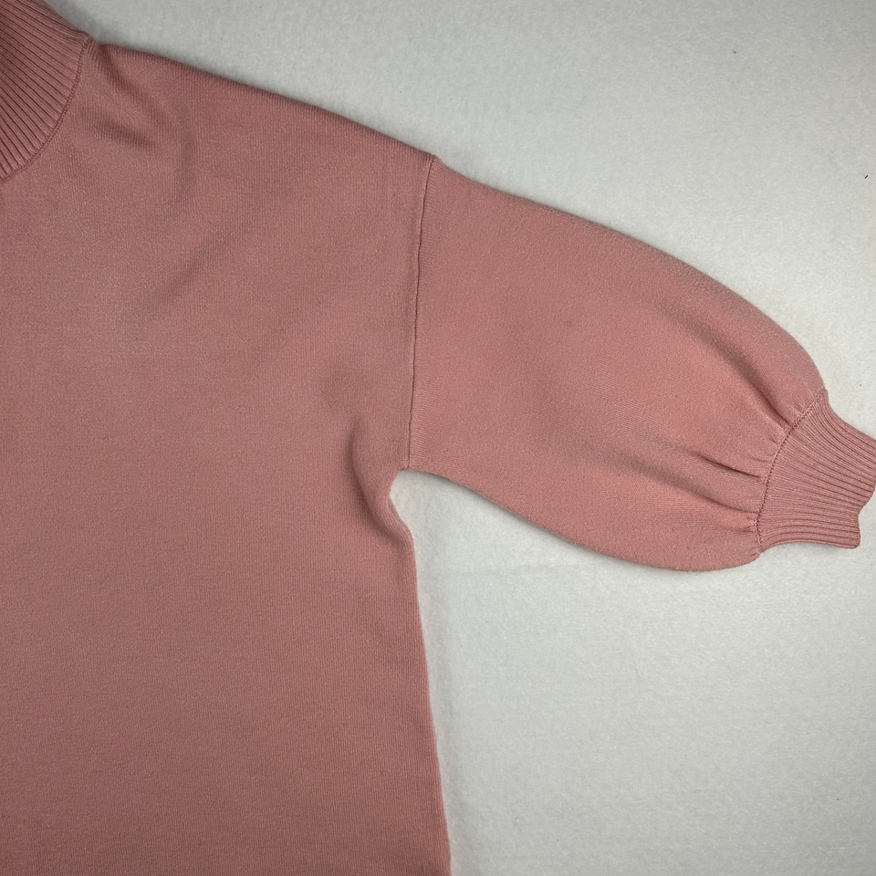 Avara | Gwyneth Pink V-Neck Sweater, stand up Collar, 3/4 sleeve, size ...